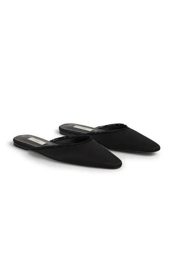TOTEME Frayed Satin Lounge Slippers