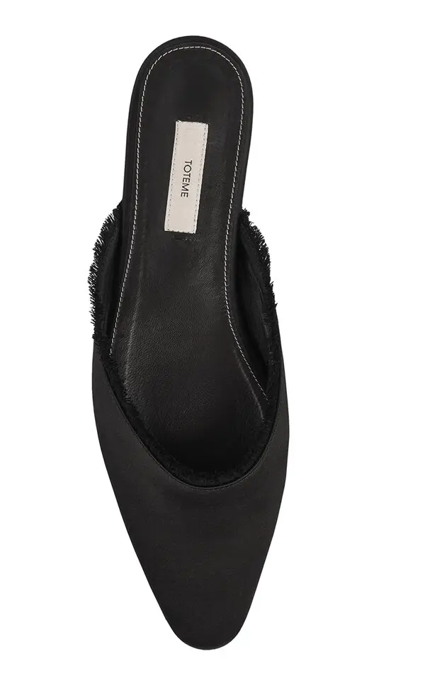 TOTEME Frayed Satin Lounge Slippers