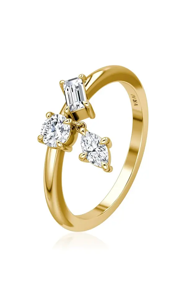 VRAI 14k Yellow Lab-grown Diamond Falling Star Ring