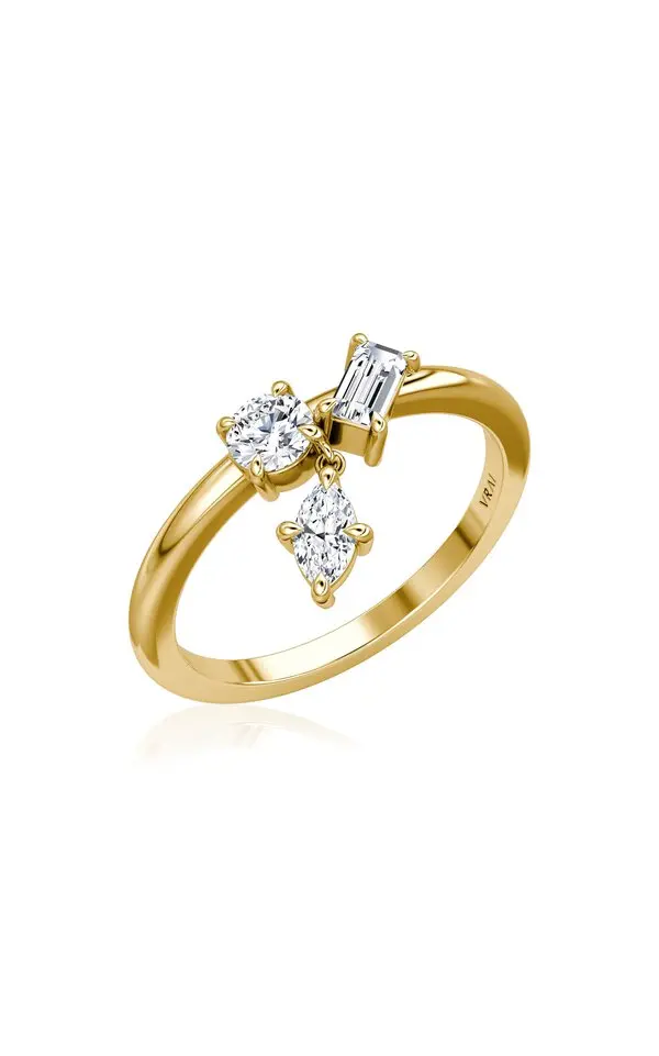 VRAI 14k Yellow Lab-grown Diamond Falling Star Ring