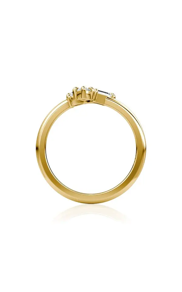 VRAI 14k Yellow Lab-grown Diamond Falling Star Ring