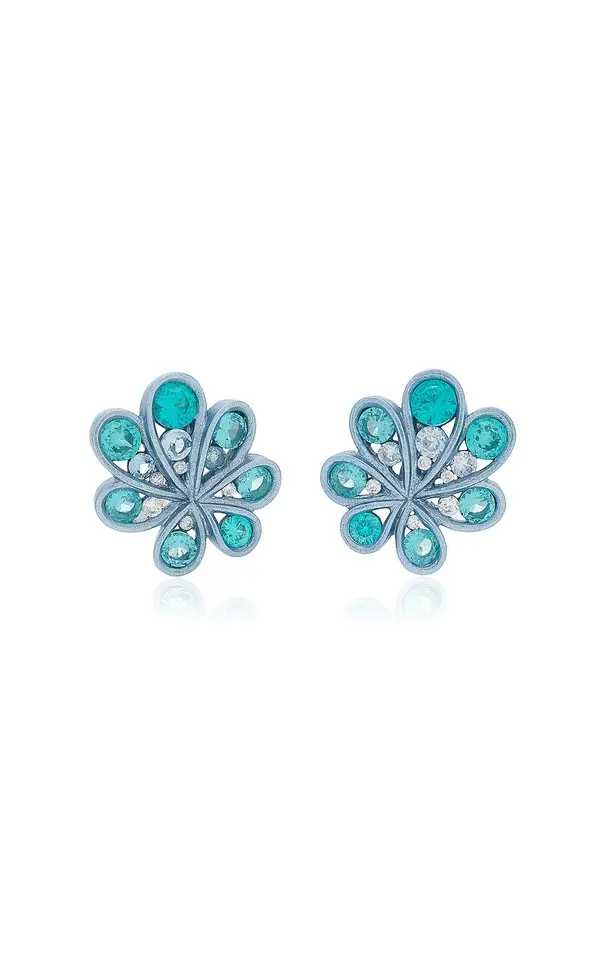 ANABELA CHAN Ocean Aluminum And Rhodium Multi-stone Earrings