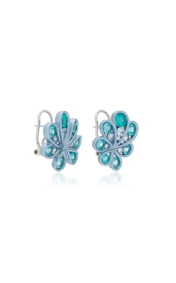 ANABELA CHAN Ocean Aluminum And Rhodium Multi-stone Earrings