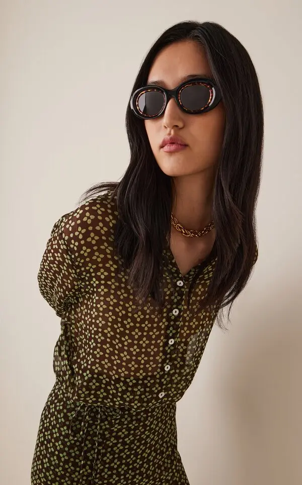 Loewe Anagram Oval-frame Acetate Sunglasses