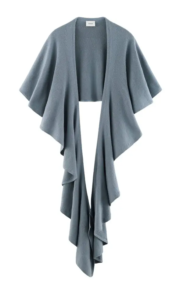 Arakii Ruffled Wool Knit Scarf - Grey