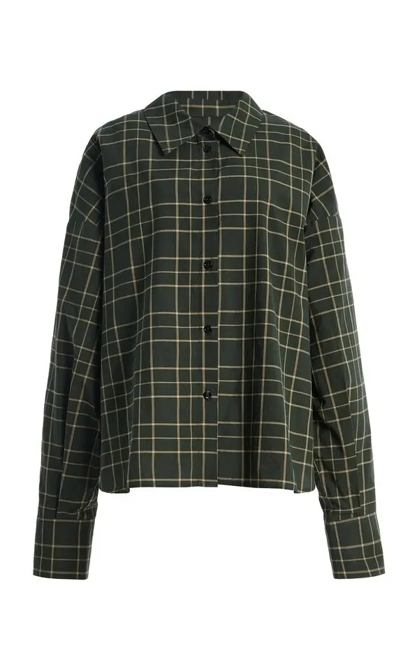 TOTEME Boxy Plaid Cotton Shirt