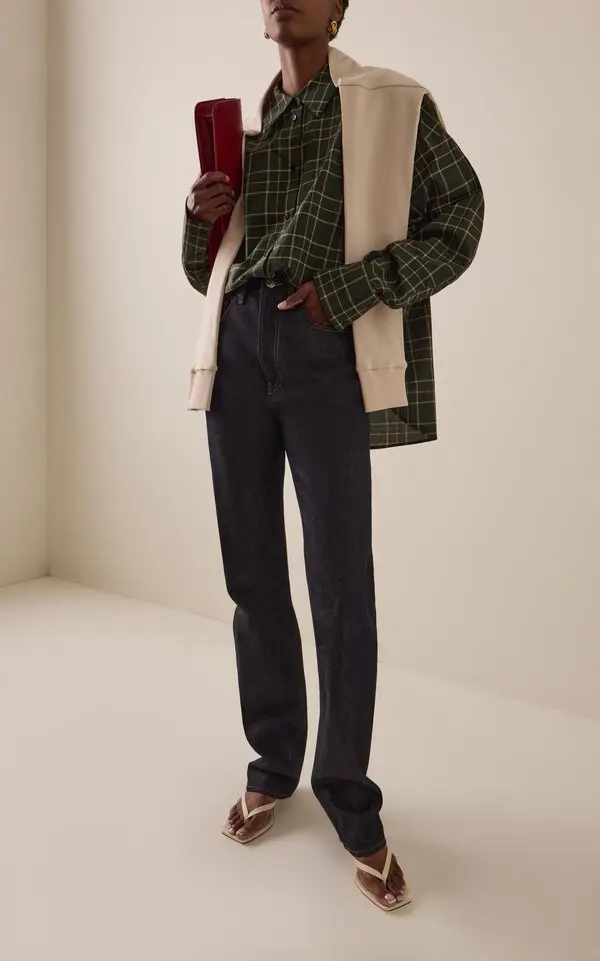 TOTEME Boxy Plaid Cotton Shirt