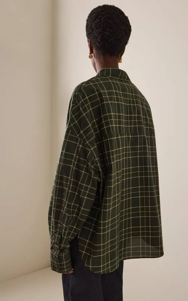 TOTEME Boxy Plaid Cotton Shirt