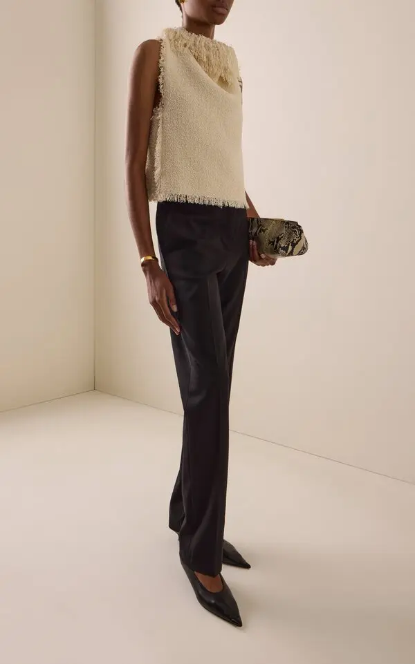 RÓHE Textured Fringed Boucle Top