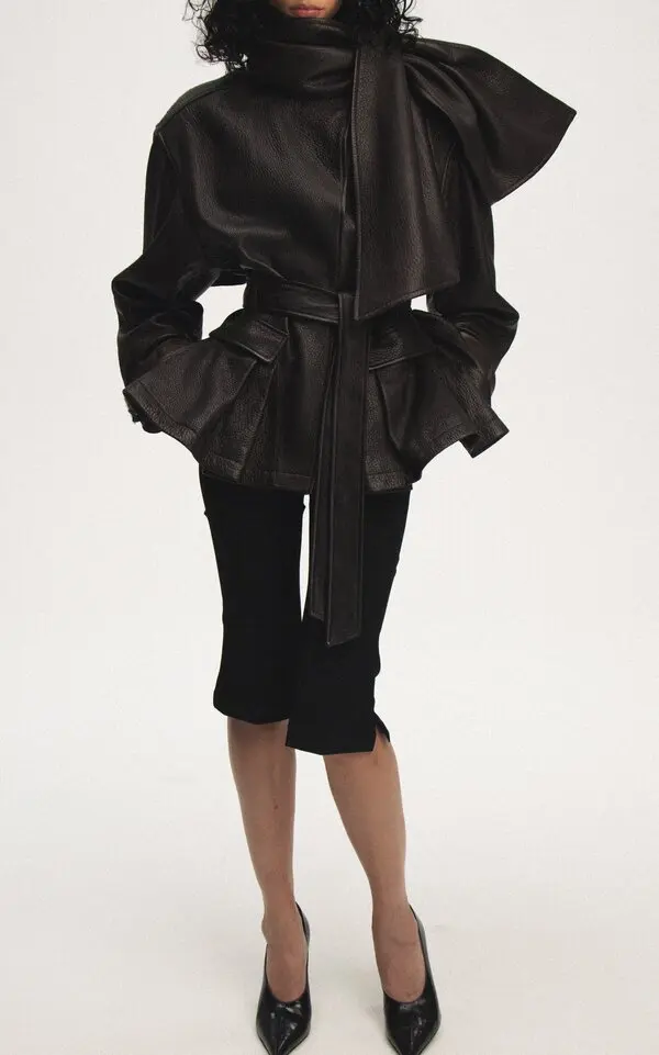 Arakii Belted Leather Jacket