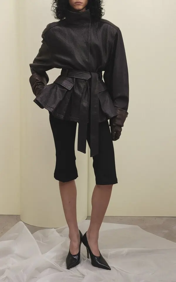 Arakii Belted Leather Jacket