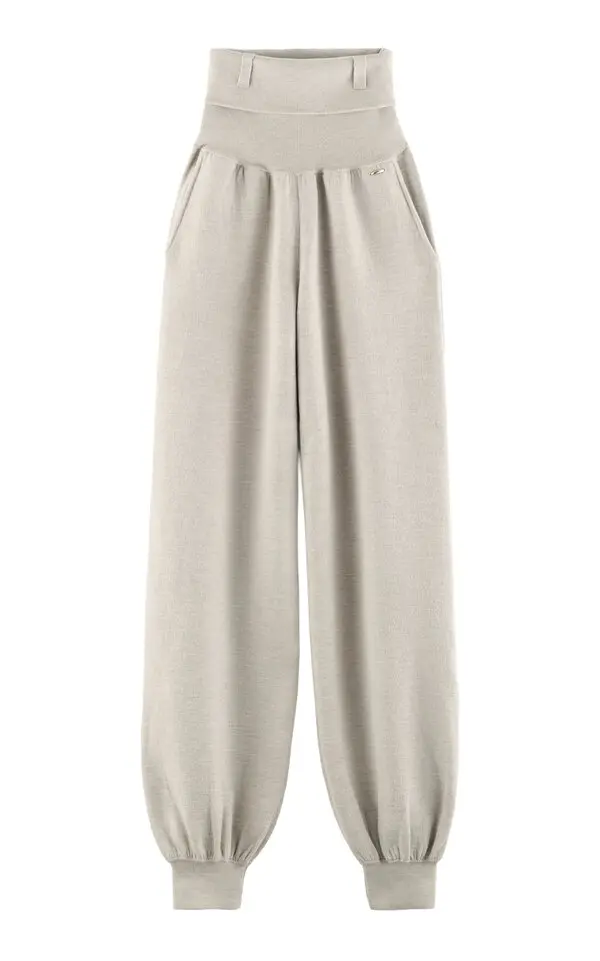 Arakii Foldover Knitted Wool Pants