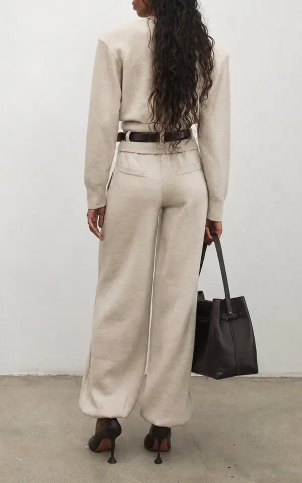 Arakii Foldover Knitted Wool Pants