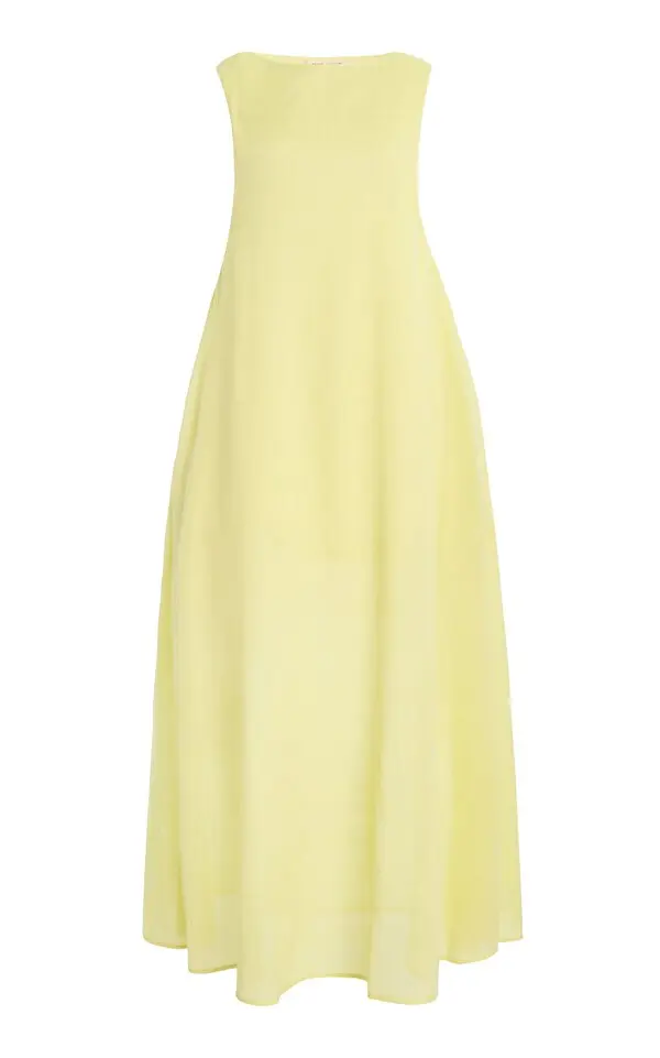MARRAKSHI LIFE Column Cotton Maxi Dress - Yellow