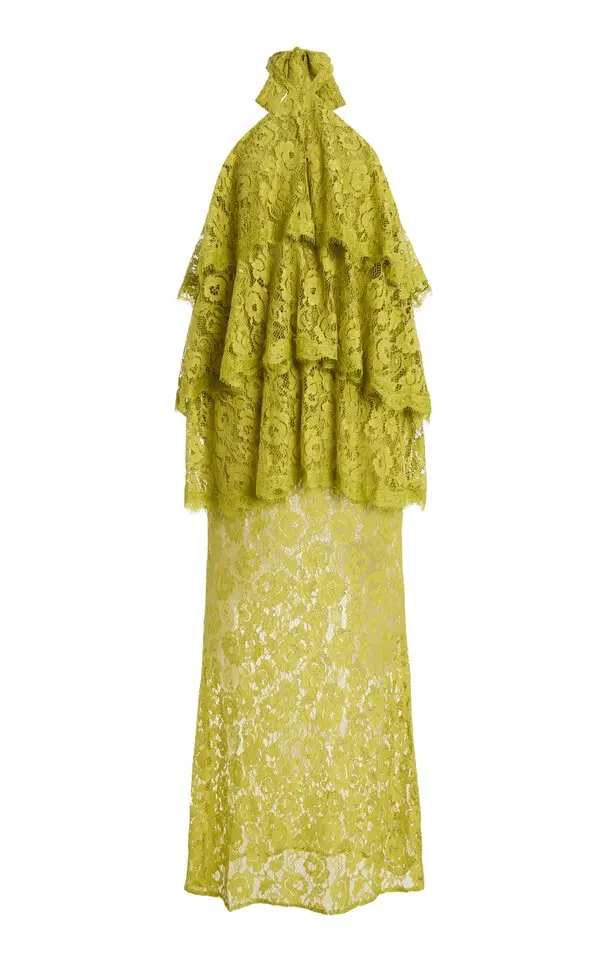 THIRD FORM Lovelight Tiered Lace Dress - Green