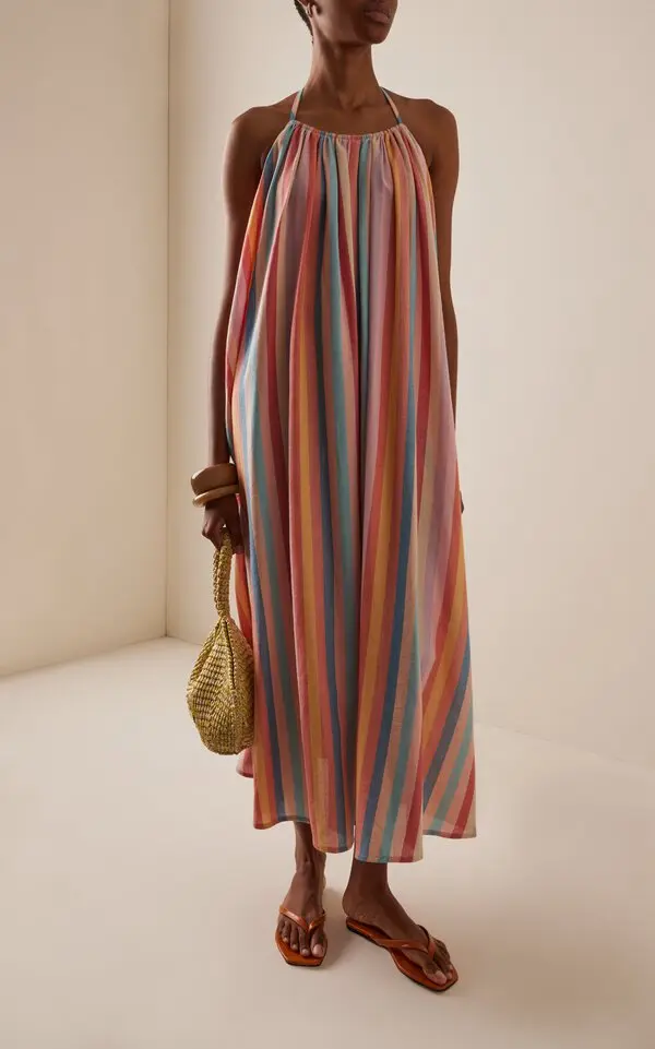 MARRAKSHI LIFE Striped Cotton Maxi Dress
