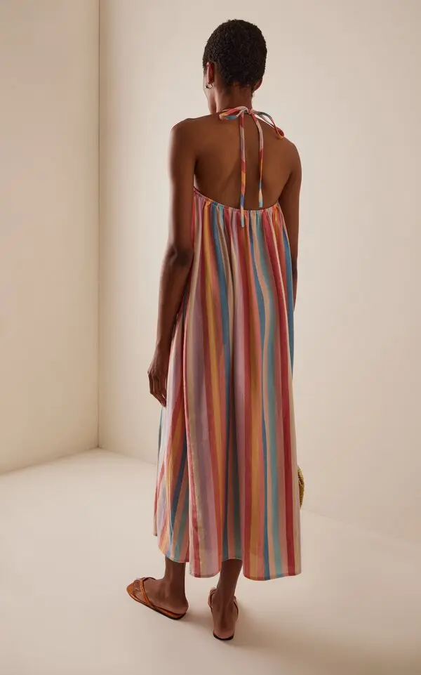 MARRAKSHI LIFE Striped Cotton Maxi Dress