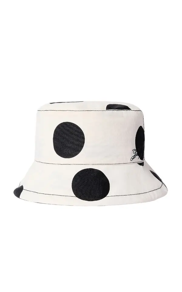 Jacquemus Polka Dot Canvas Bucket Hat - Black/white
