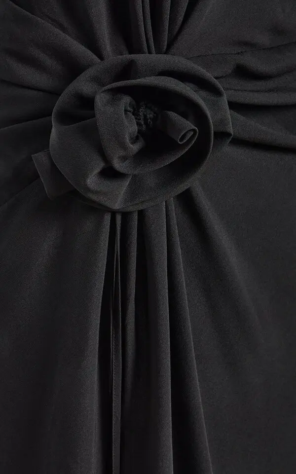 ROTATE BY BIRGER CHRISTENSEN Slit Crepe Maxi Dress