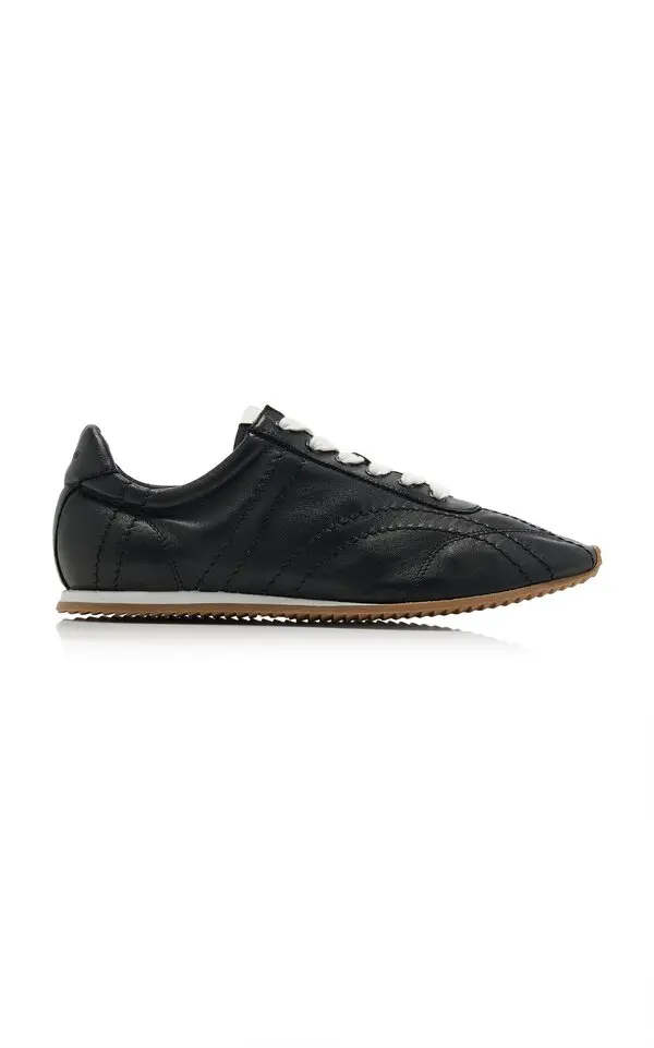 TOTEME Flex Leather Sneakers - Black