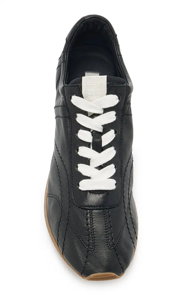 TOTEME Flex Leather Sneakers - Black