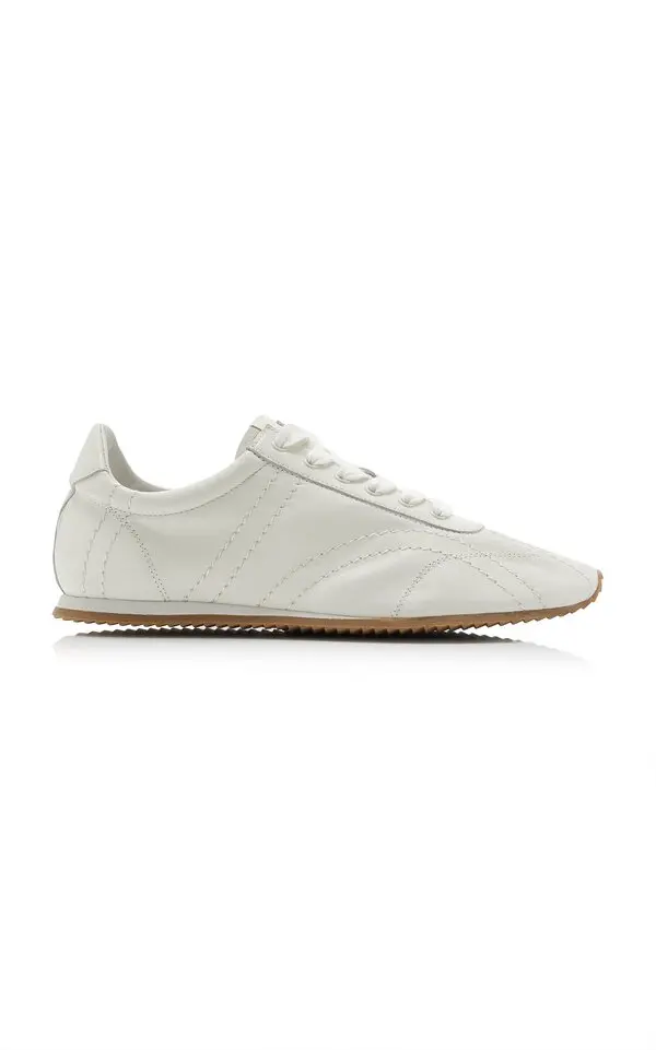 TOTEME Flex Leather Sneakers - Ivory