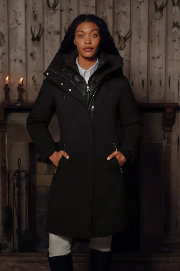 Mackage Shiloh-nf 2-in-1 Fitted Down Coat With Removable Bib - Black