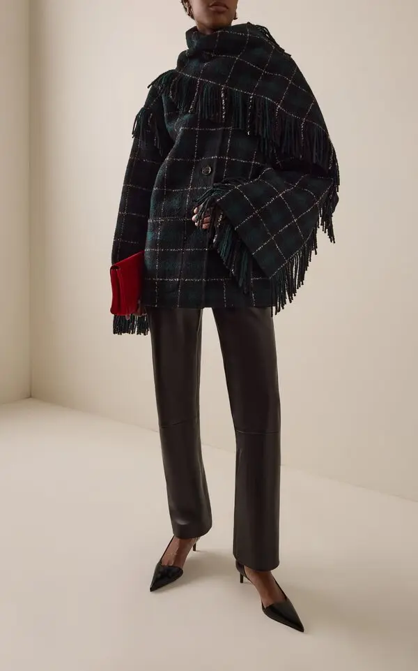 TOTEME Fringed Scarf Wool-blend Jacket