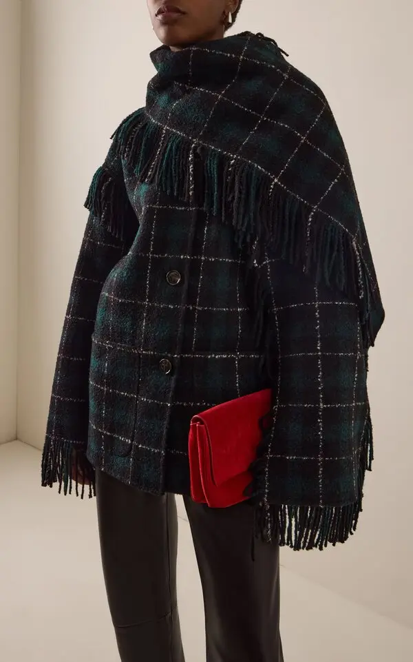 TOTEME Fringed Scarf Wool-blend Jacket