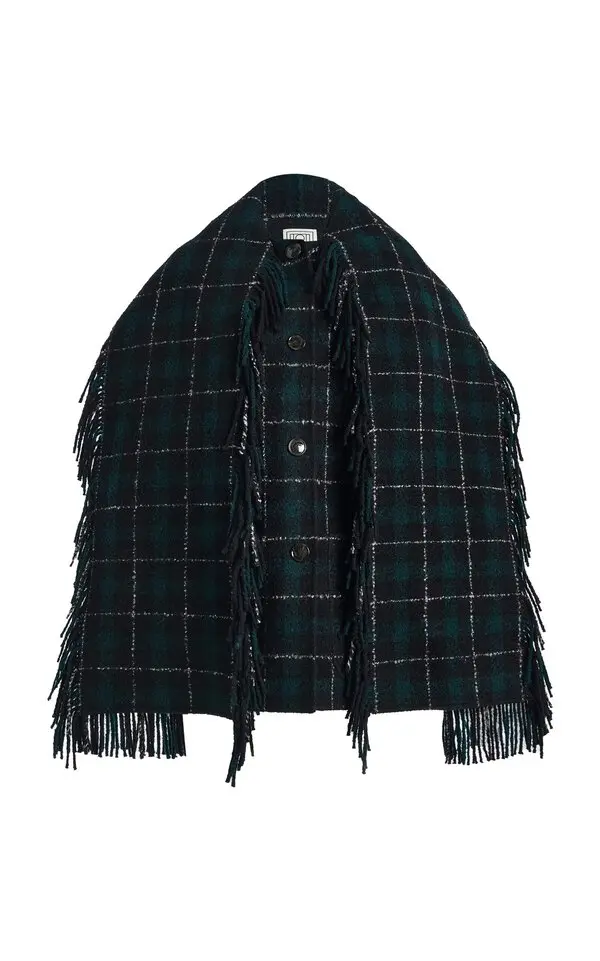 TOTEME Fringed Scarf Wool-blend Jacket
