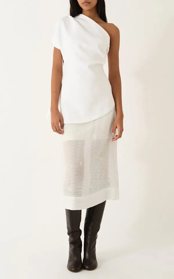 THE GARMENT Glam Cotton-blend Asymmetric Tee