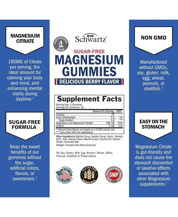 MAV NUTRITION Bioschwartz Sugar Free Magnesium Gummies