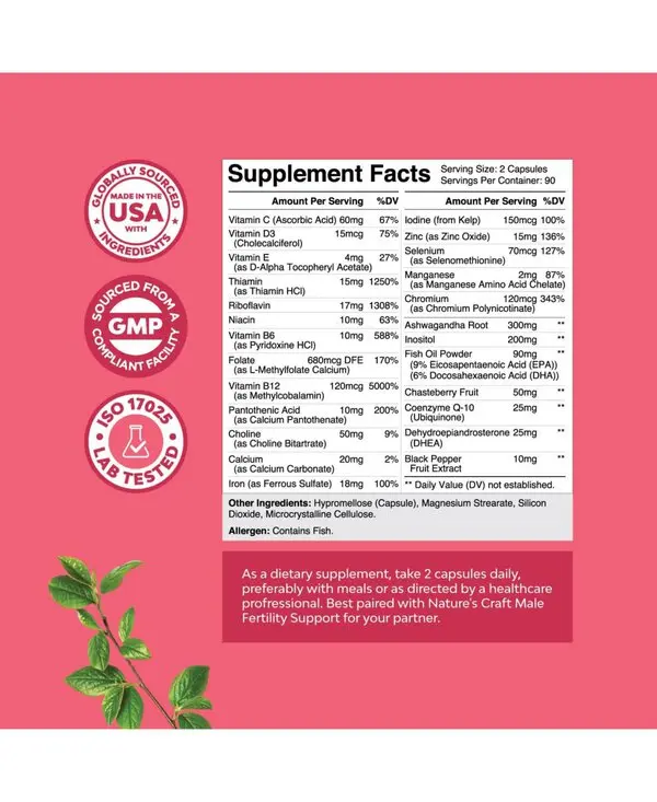 NATURE'S CRAFT Fertility Supplement Prenatal Multivitamins