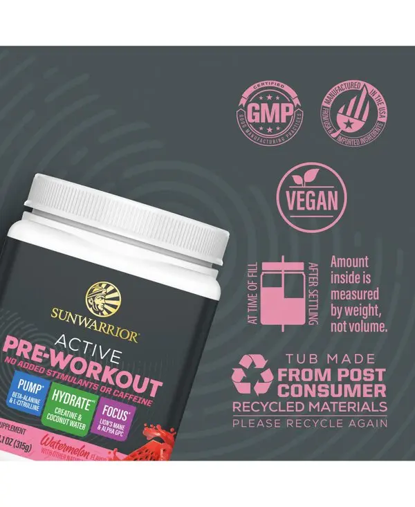 SUNWARRIOR Active Pre Workout Powder For Pump