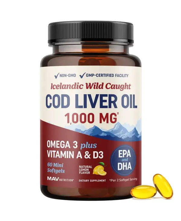 MAV NUTRITION Cod Liver Softgels 1000 Milligram - No Color