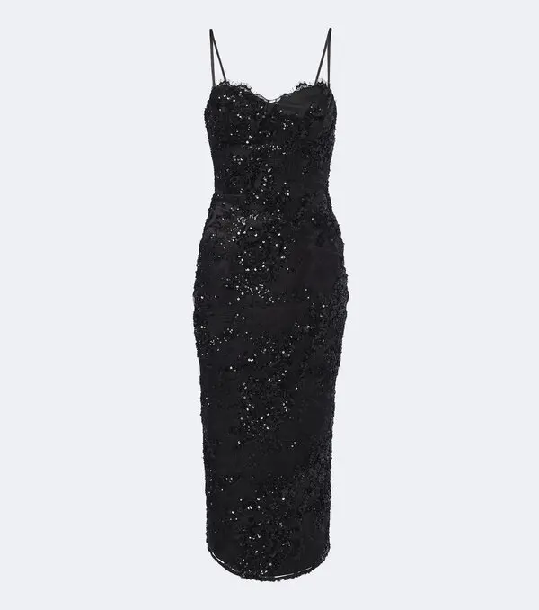 Rebecca Vallance Beau Sequined Cocktail Dress - Black