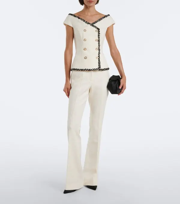 Rebecca Vallance Jacquie Tweed Flared Pants