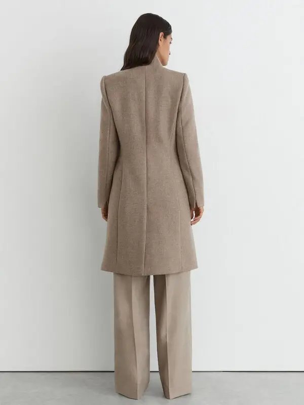 REISS Max Petite Wool-blend Wrapover Mid-length Coat