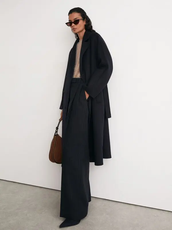 REISS Marina Wool-blend Coat - Navy