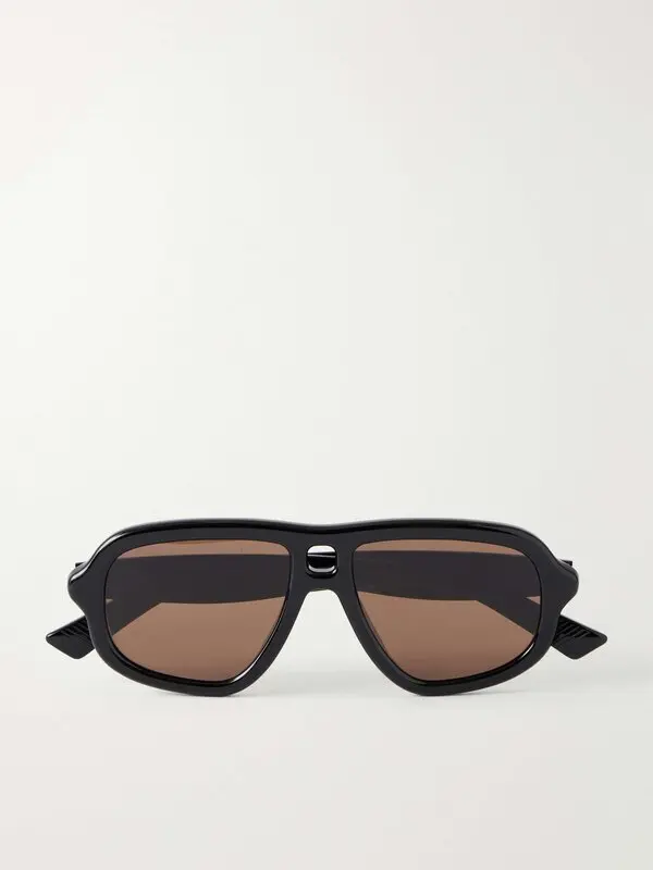 Bottega Veneta Sophia Ribbon Aviator-style Acetate Sunglasses - Black