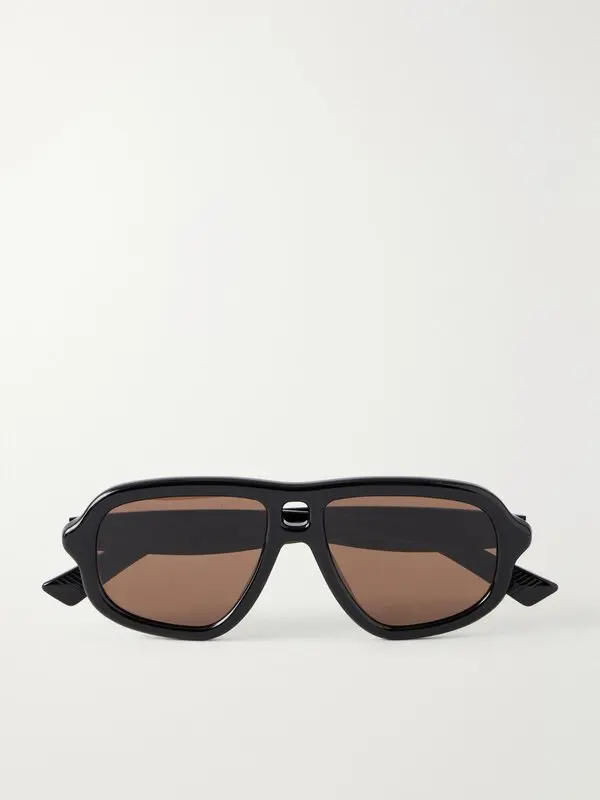 Bottega Veneta Sophia Ribbon Aviator-style Acetate Sunglasses - Black