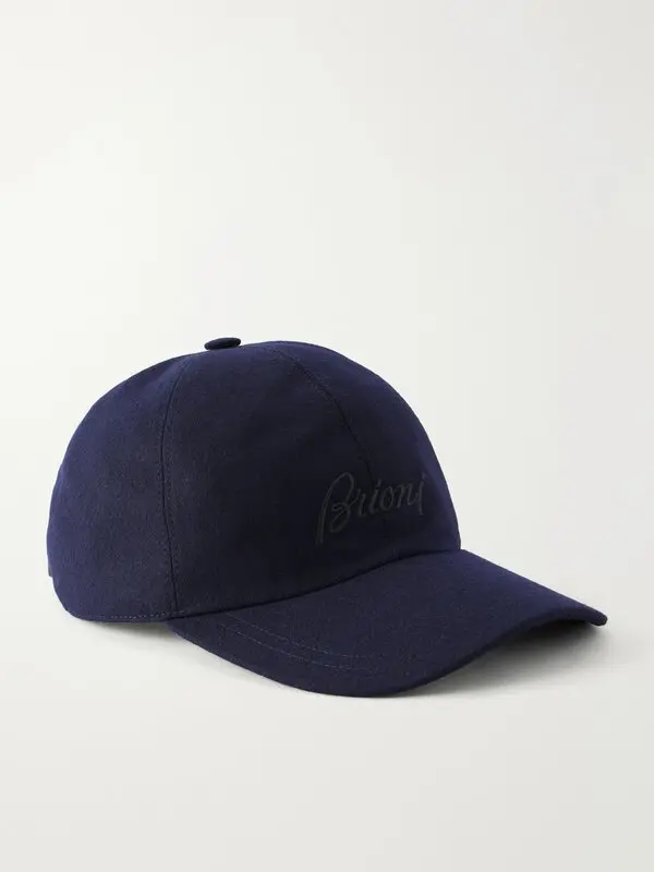 Brioni Baseball Cap With Logo Embroidery - Blue