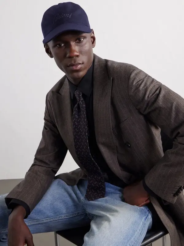 Brioni Baseball Cap With Logo Embroidery - Blue