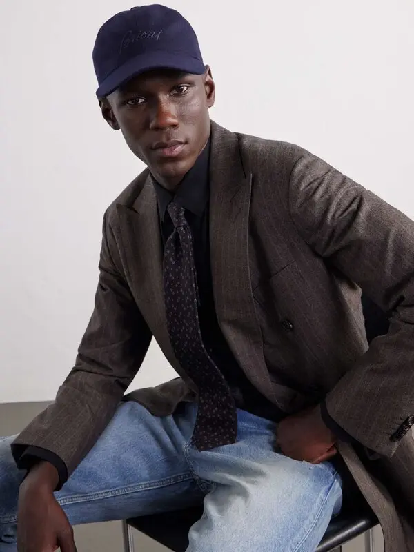 Brioni Logo-embroidered Cashmere-blend Baseball Cap