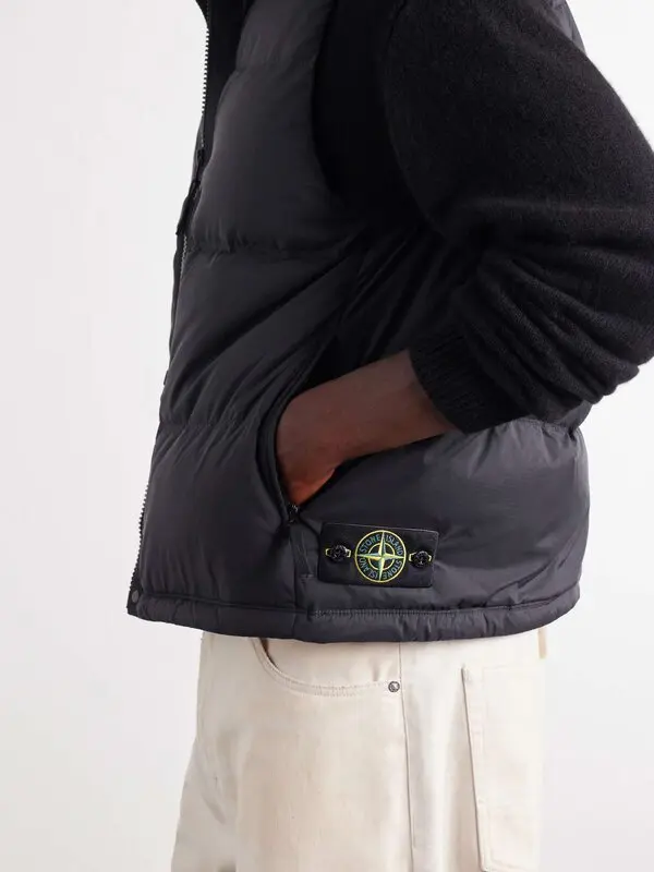 Stone Island Matt Quilted Ripstop Down Gilet - Black