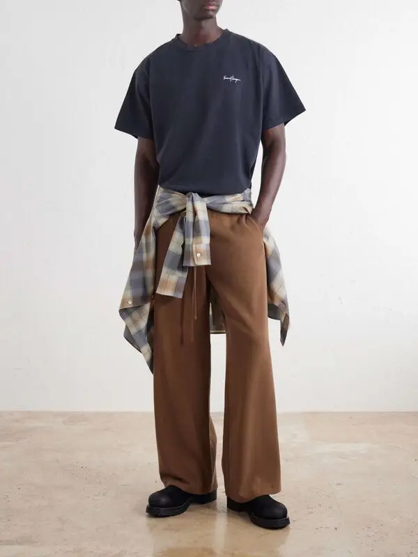 SECOND / LAYER Team Straight-leg Lyocell-twill Drawstring Trousers