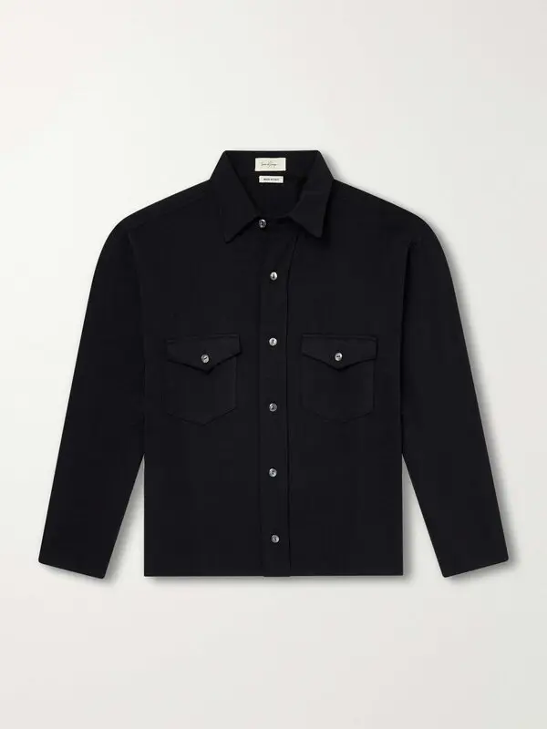 SECOND / LAYER Field Cotton-twill Shirt - Black