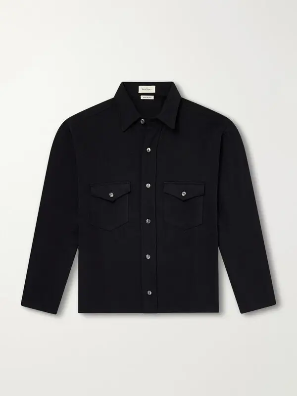 SECOND / LAYER Field Cotton-twill Shirt - Black