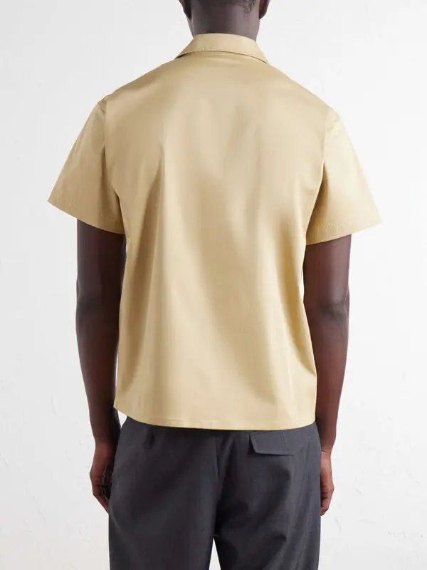 SECOND / LAYER Avenue Camp-collar Stretch-cotton Poplin Shirt