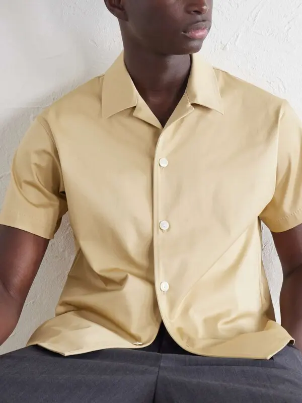 SECOND / LAYER Avenue Camp-collar Stretch-cotton Poplin Shirt
